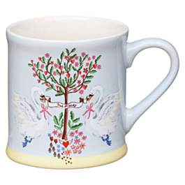 Cath Kidston Oh My Heart Swans Mollie Mug | Temptation Gifts