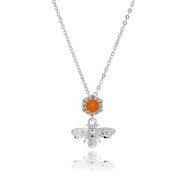 Equilibrium Honeycomb Bee Silver Plated Necklace | Temptation Gifts