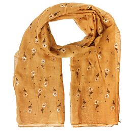 Equilibrium Ditsy Floral Mustard Boxed Scarf | Temptation Gifts
