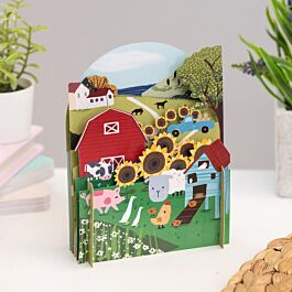 Alljoy Design Farm With Sunflowers 3D Pop Up Card | Temptation Gifts
