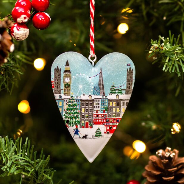 Gisela Graham Assorted Tin London Scene Christmas Tree Decoration ...
