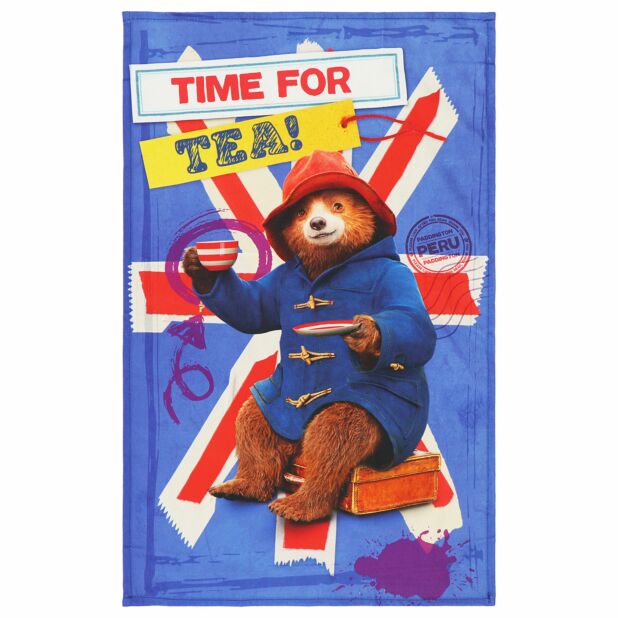 Paddington Bear Time for Tea Union Jack Cotton Tea Towel | Temptation Gifts