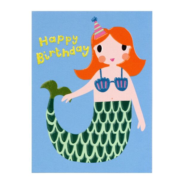 Raspberry Blossom Mermaid Small Birthday Card | Temptation Gifts