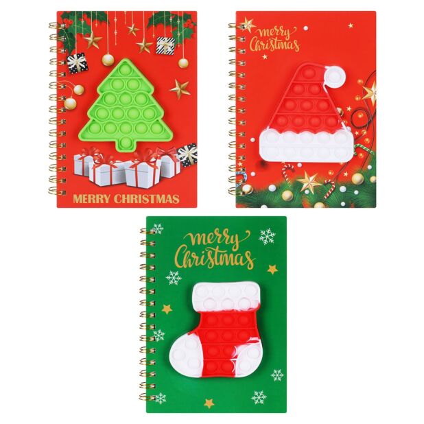 Assorted Pop It Fidget A5 Christmas Notebook | Temptation Gifts