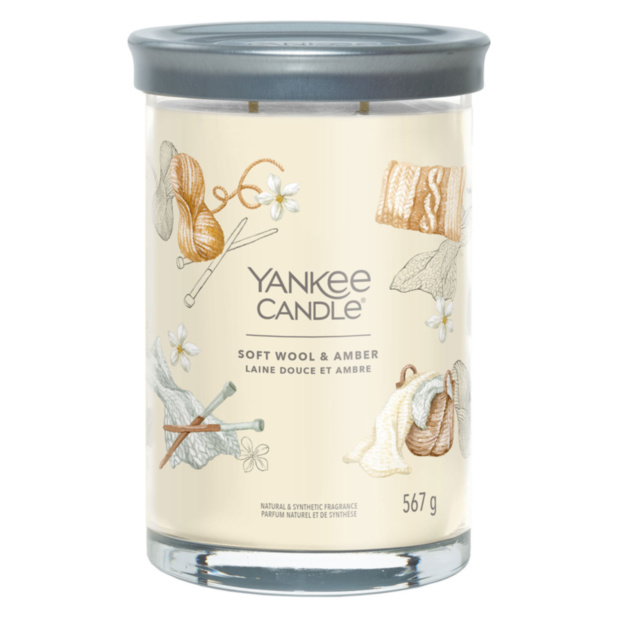 Yankee Candle Soft Wool & Amber Signature Large Tumbler Candle ...