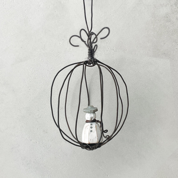 East of India Snowman Wire Bauble | Temptation Gifts