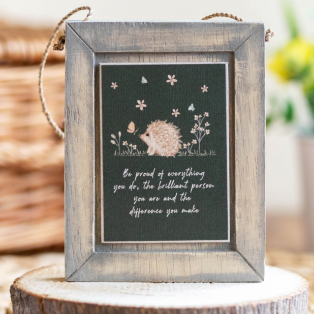 East of India Meadow Friends Hedgehog Wooden Sign | Temptation Gifts