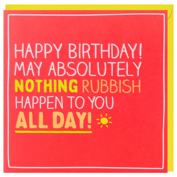 Happy Jackson Nothing Rubbish Birthday Card | Temptation Gifts
