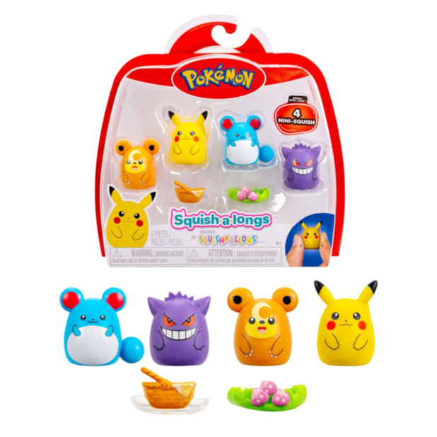 Squishmallows Pokémon Squish-A-Longs Pack of 4 1” Mini Squish - Series ...