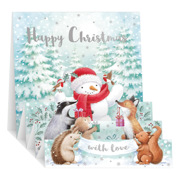 Noel Tatt Snowman & Friends 3D ZigZag Christmas Card | Temptation Gifts