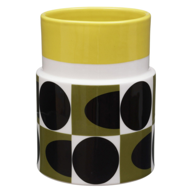 Orla Kiely Spot Square Oval Yellow Utensil Pot | Temptation Gifts