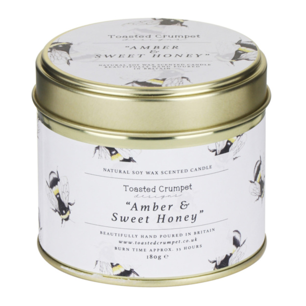 Toasted Crumpet Amber & Sweet Honey Tin Candle | Temptation Gifts